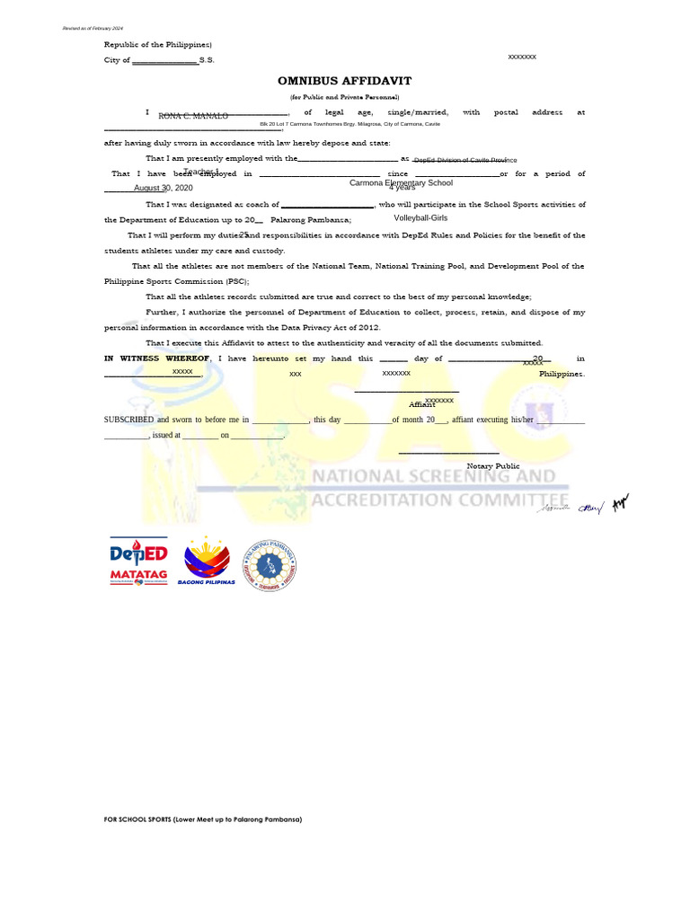 Omnibus-Affidavit v2024 | PDF | Affidavit | Government