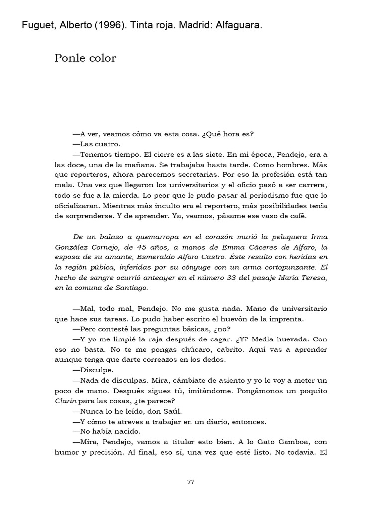 Alberto Fuguet Tinta Roja-77-79 | PDF | Poesía | Clásicos