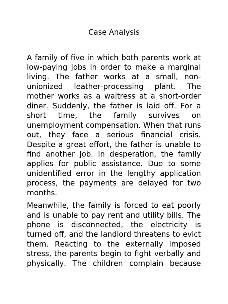 Case Analysis | PDF | Self-Improvement | Lifestyle