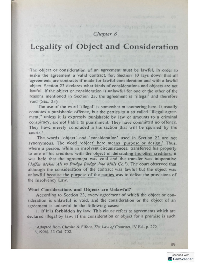 Legality of Object and Consideration - 241105 - 185335 | PDF