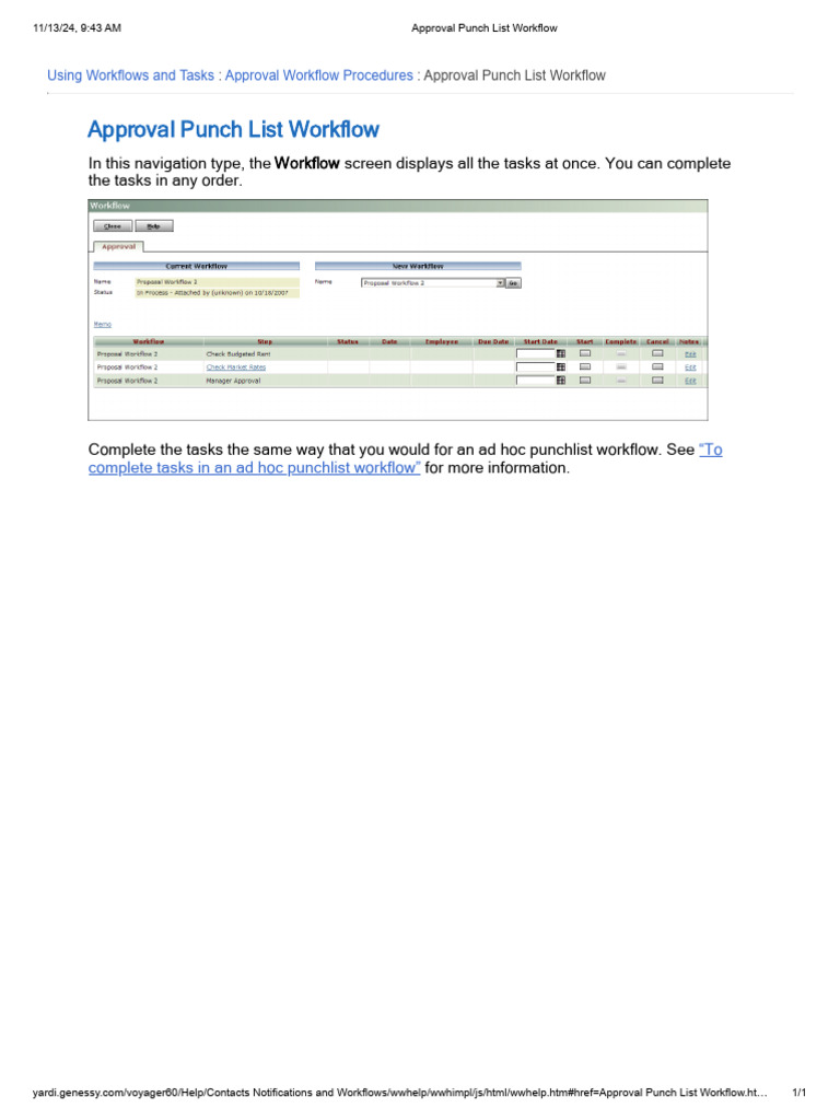 Approval Punch List Workflow | PDF