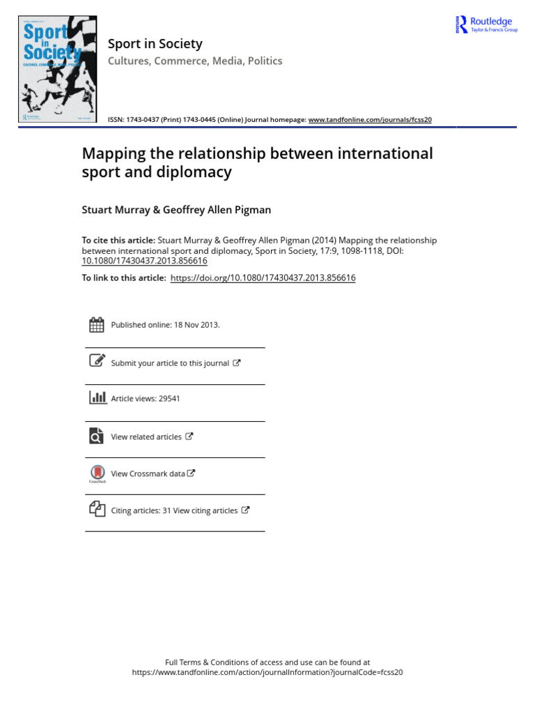 Mapping The Relationship Between International Sport and Diplomacy ...