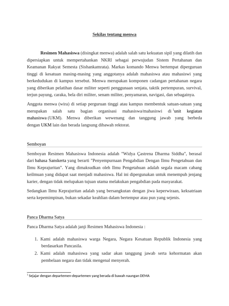 Sekilas tentang menwa | PDF