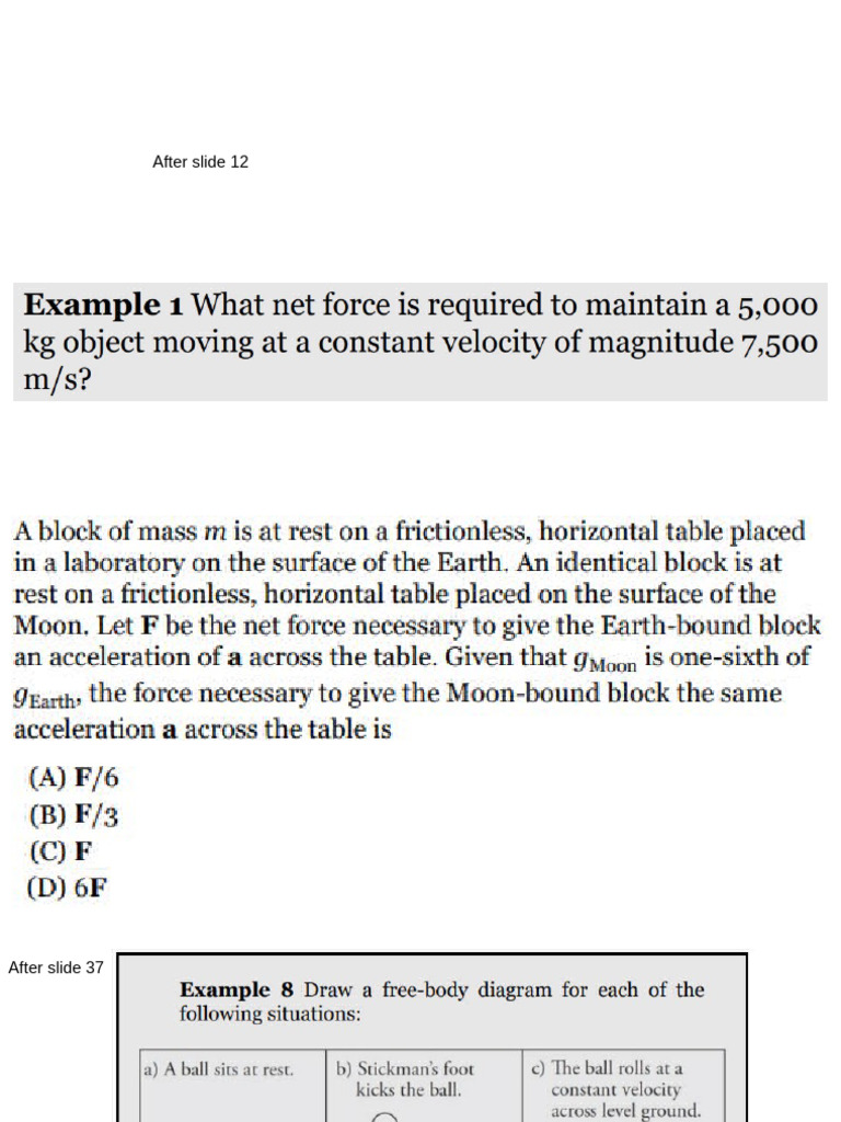 Physics Review Problems (Forces) | PDF