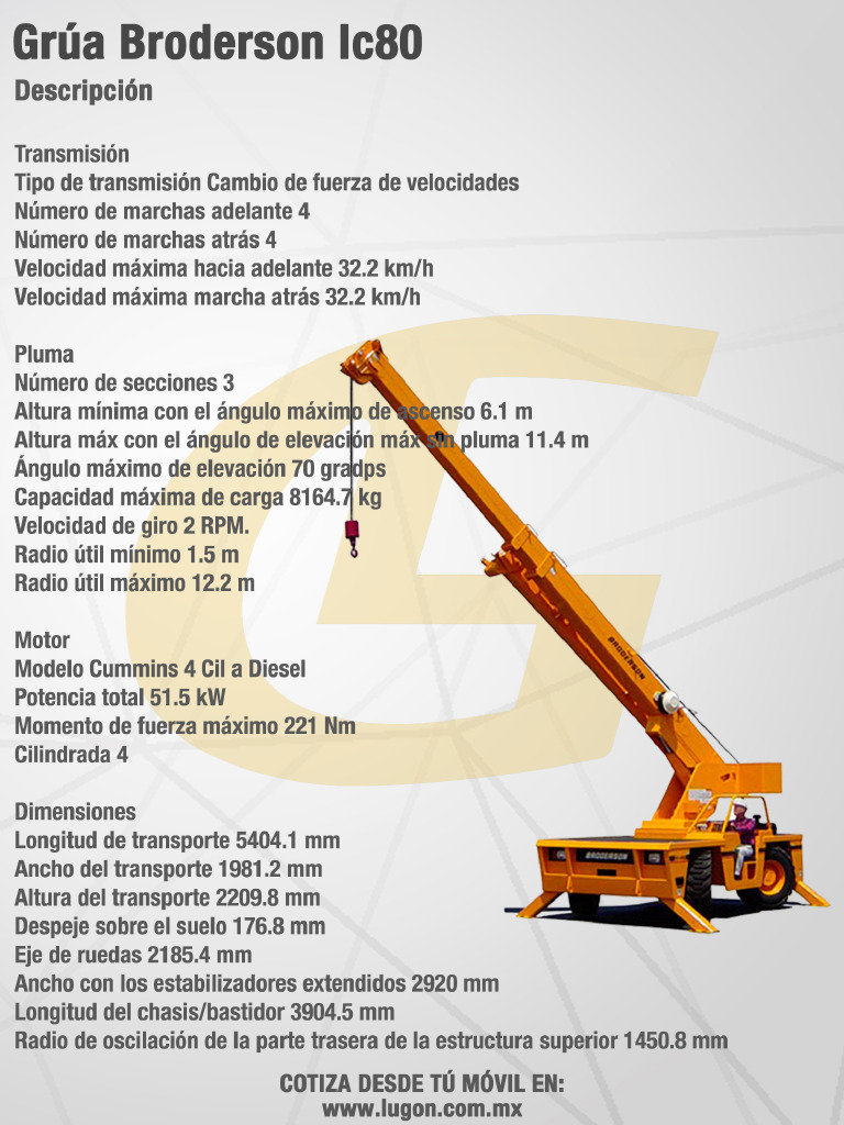 Grua Broderson Ic80 | PDF