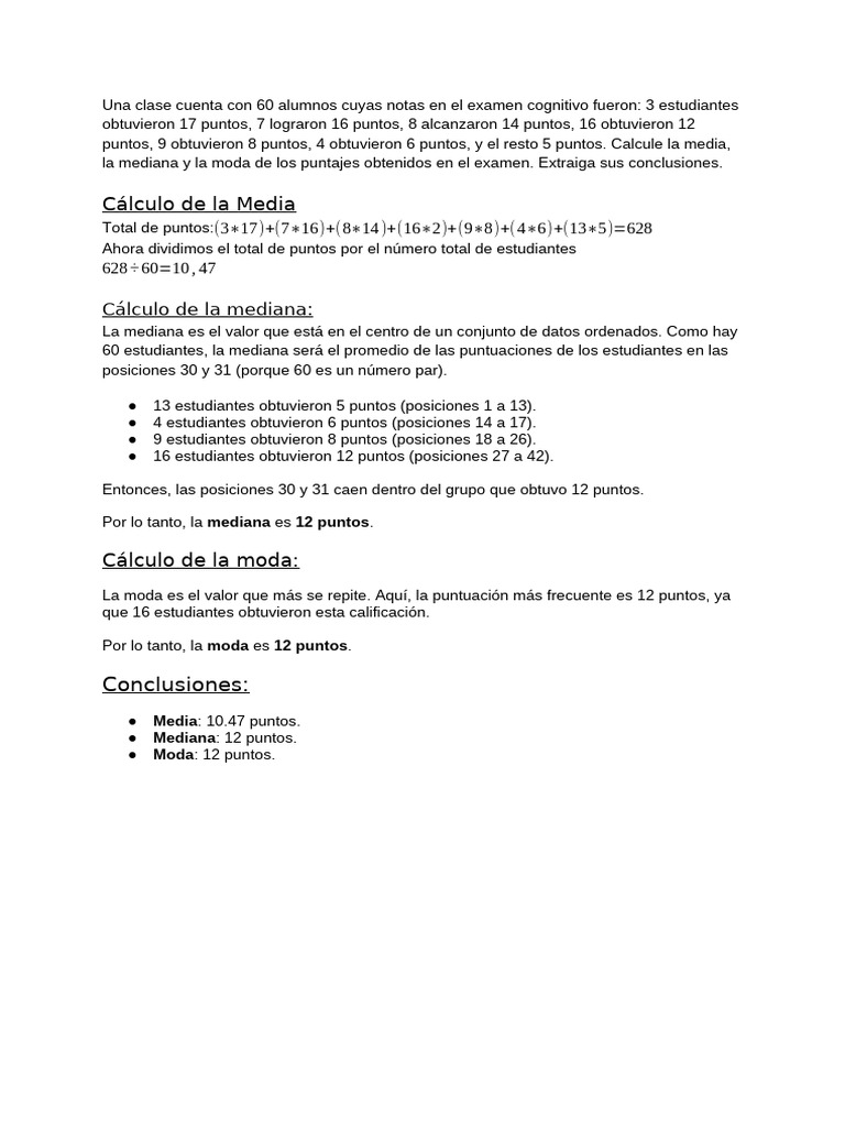 Análisis de Notas de Examen en Clase | PDF