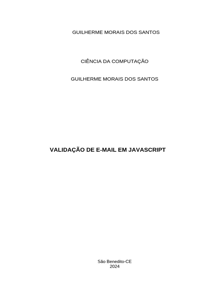 Relatório para o Portifólio de Densenvolvimento em Javascript | PDF | Script Java | Html