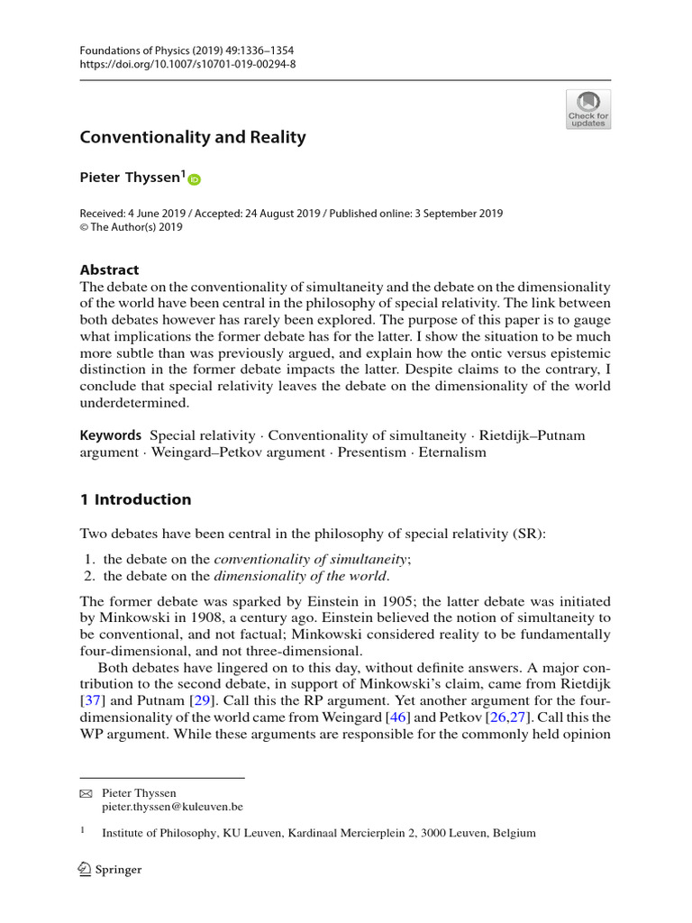 Paper 1 | PDF | Special Relativity | Speed Of Light