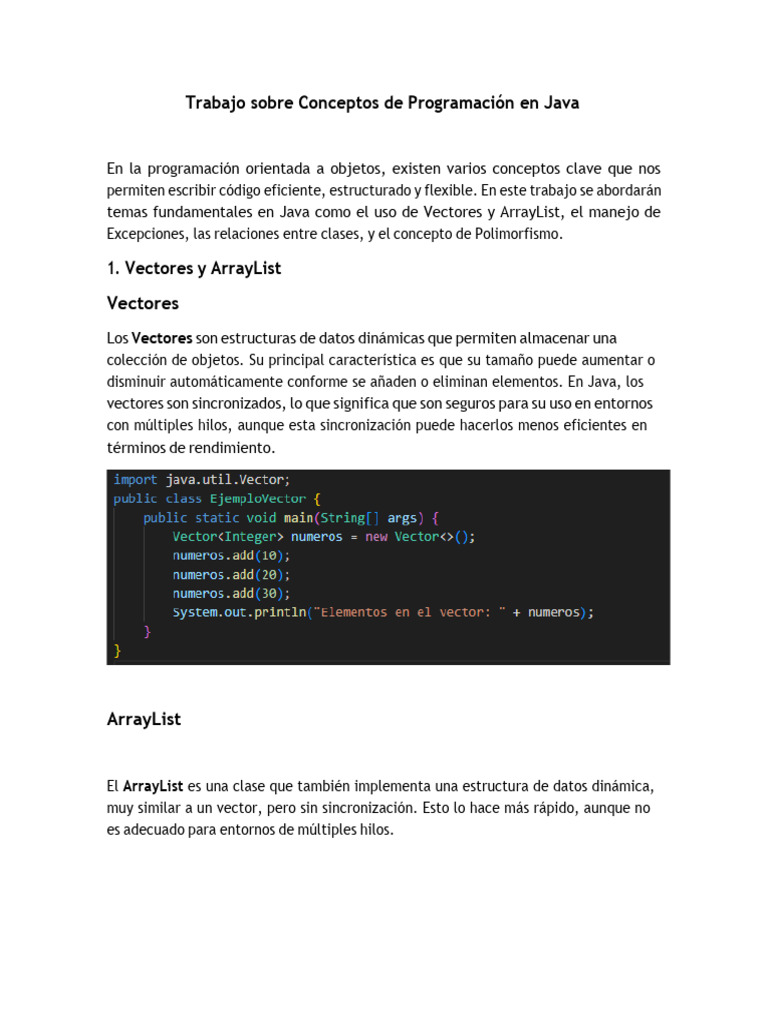 Trabajo Sobre Conceptos de Programación en Java | PDF | Herencia ...