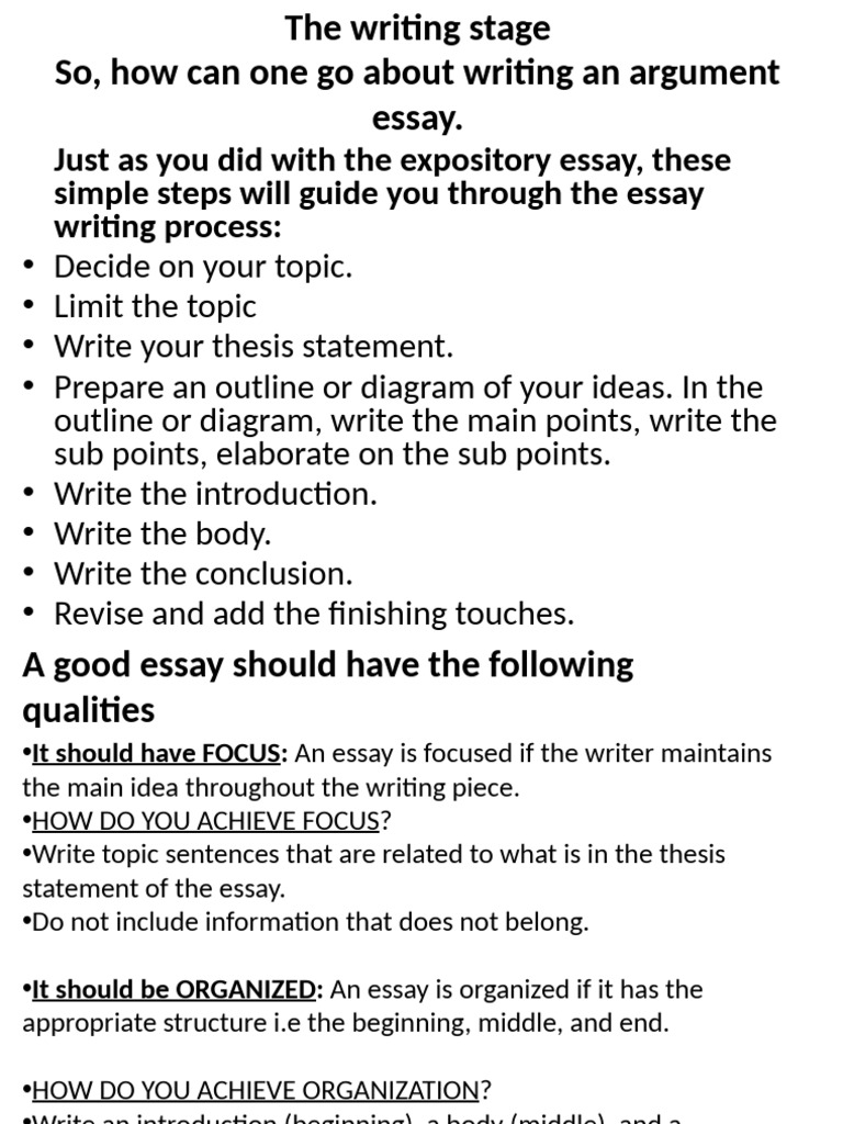 Argument Essay Writing Guide | PDF | Essays | Paragraph