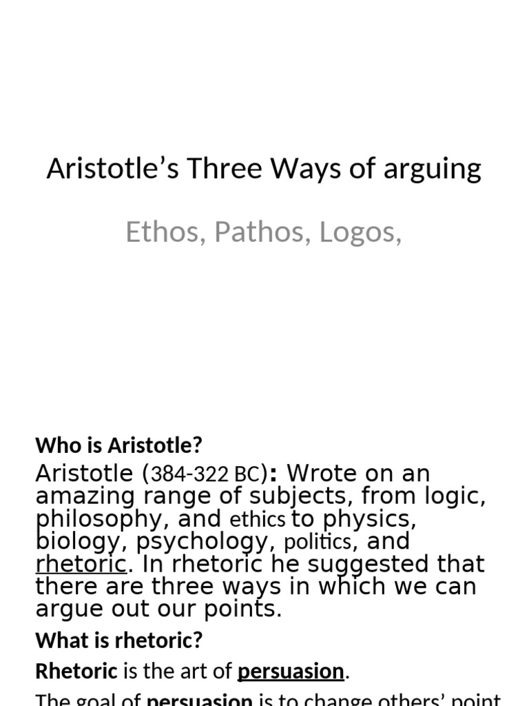NOTES 5 Logos Ethos Pathos Powerpoint | PDF | Logos | Persuasion