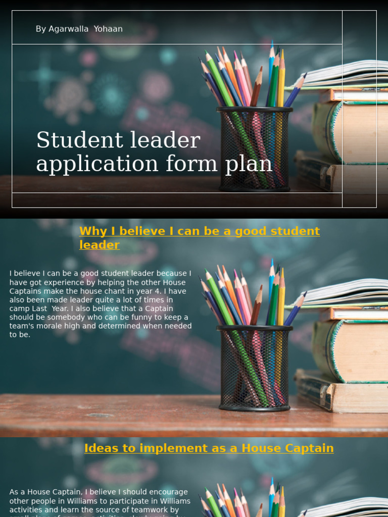 Student Leadership Application | PDF