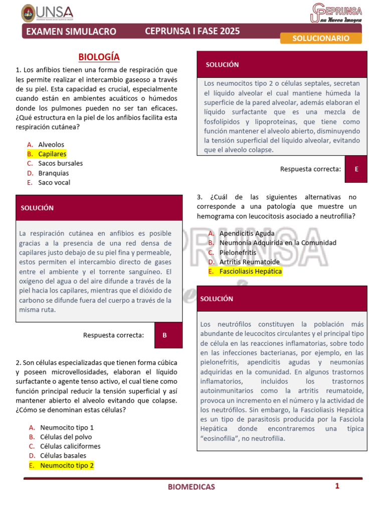Solucionario - Biomedicas | PDF | Ciclo menstrual | Hormona luteinizante