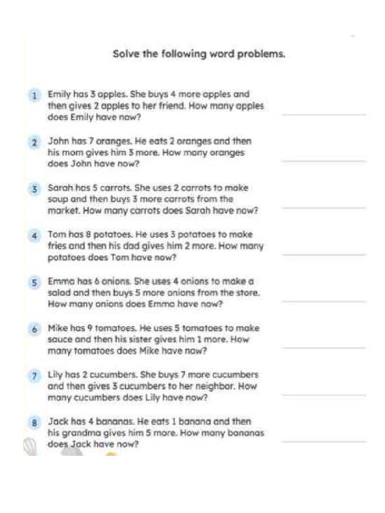 Add-Subtract Word Problems Practice | PDF