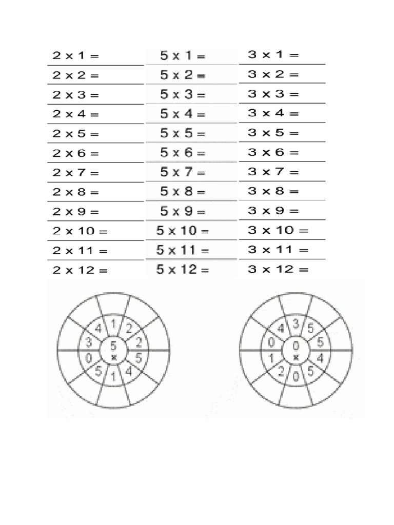 Multiplication Tables Practice | PDF | Mathematics