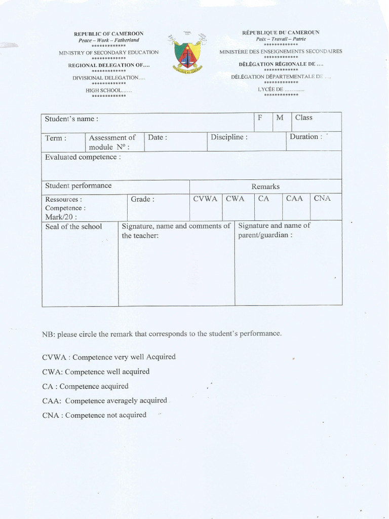 Fiches Evaluation | PDF