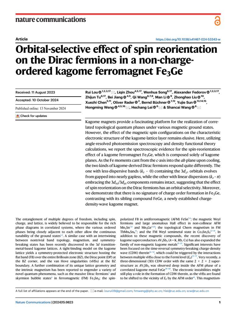 Orbital Selective Effect Of Spin Reorientation On The Dirac Fermions In