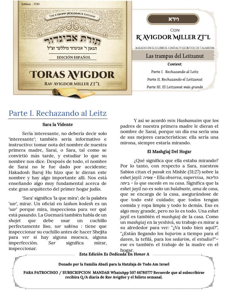 TA Parashat Vayera EasyPrint 5785 | PDF | Humor | La risa