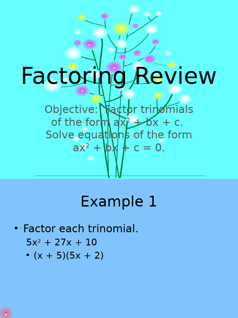 Factoring Review | PDF