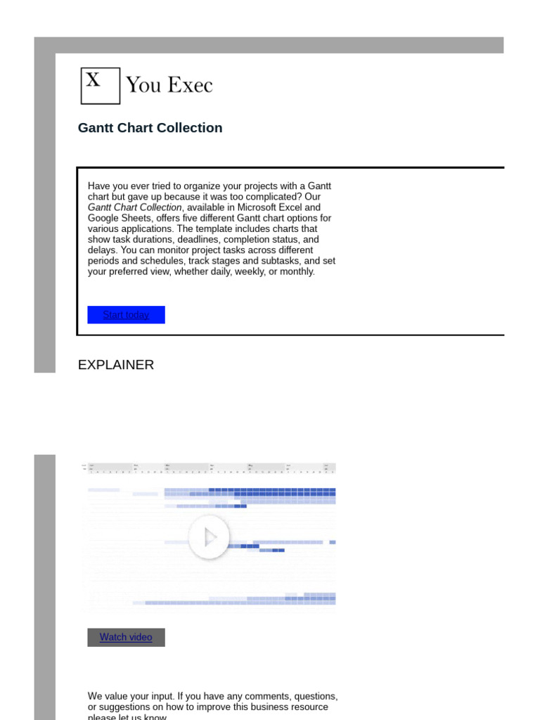 You Exec - Gantt Chart Collection Part 2 Free | PDF | Computing | Software