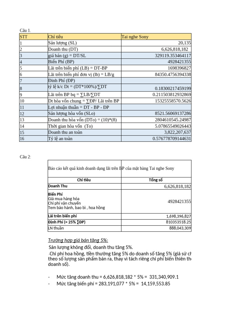 Câu 2 BTL KTQT 2 | PDF