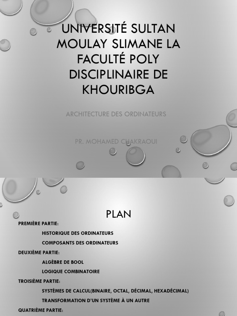Architecture Des Ordinateurs Cours Part1 | PDF | Microprocesseur ...