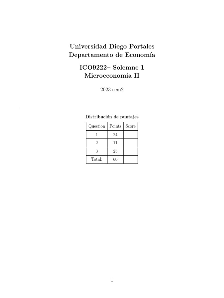 Solemne 1 - 2sem 2023 - SOL | PDF | Utilidad marginal | café