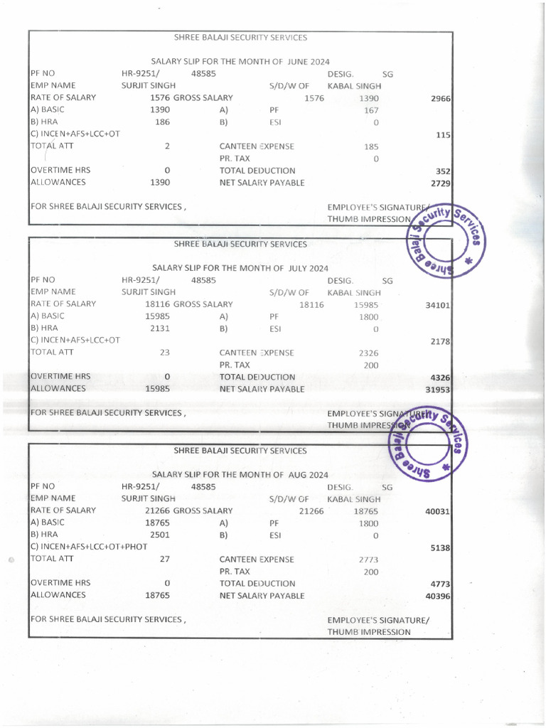 Salary Slip June089 | PDF