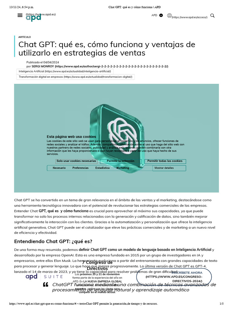 Chat GPT en Estrategias de Ventas | PDF | Inteligencia artificial ...