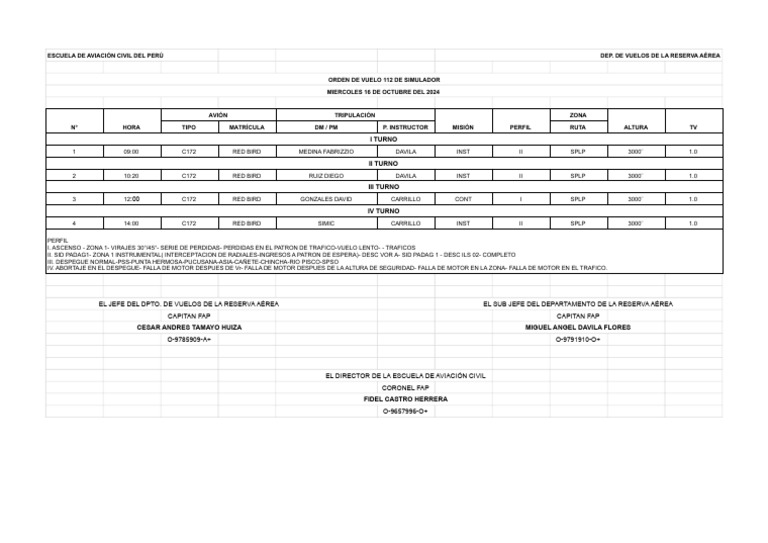 Orden de Vuelo Simulador C172 - 16 Oct 2024 | PDF | Transporte | Avión ...