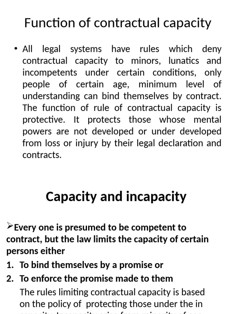 5 Contractual Capacity | PDF | Legal Liability | Legal Remedy