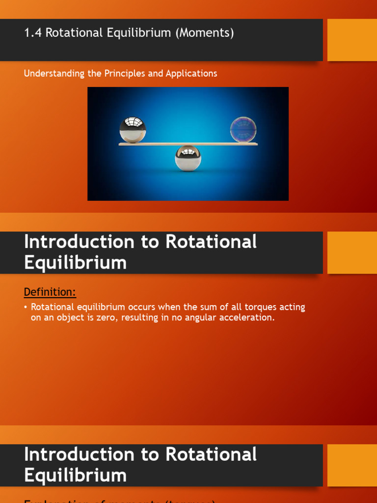 1.4 Rotational Equilibrium Moments | PDF