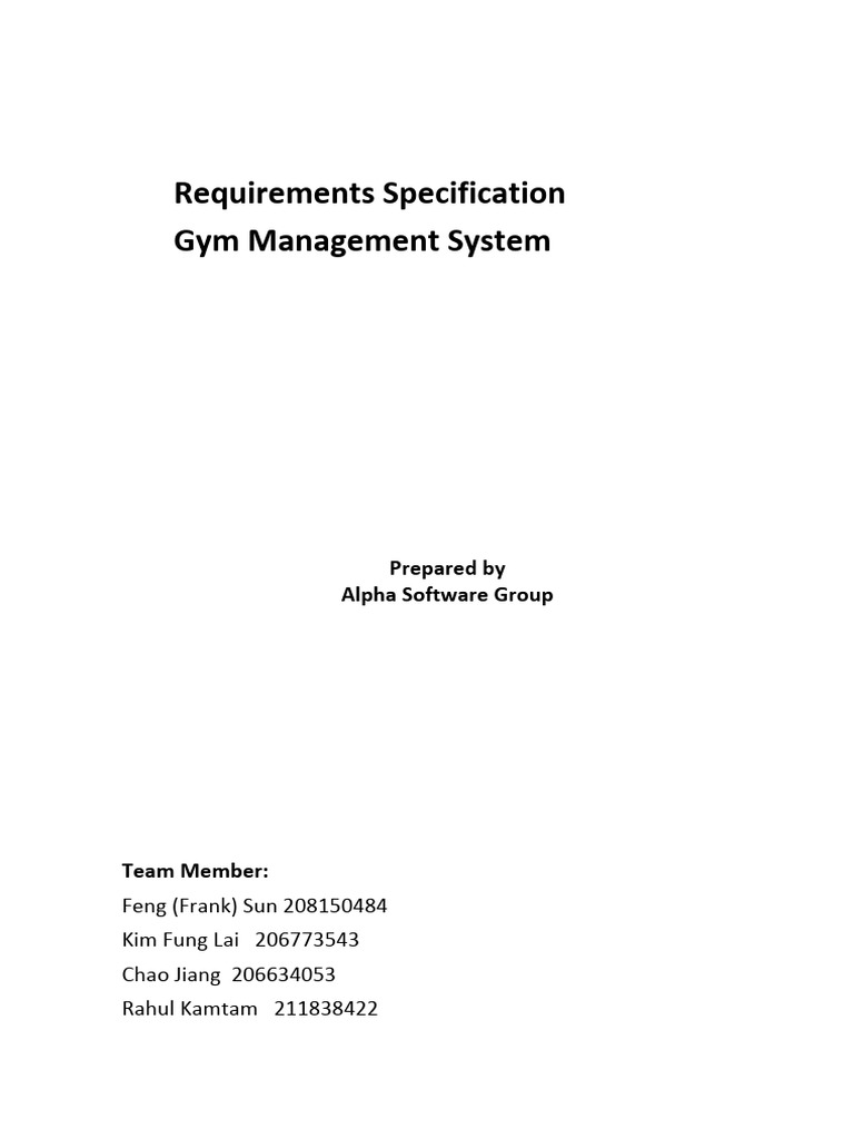 RequirementSpecifications - GMS | PDF | Java (Programming Language) | Operating System