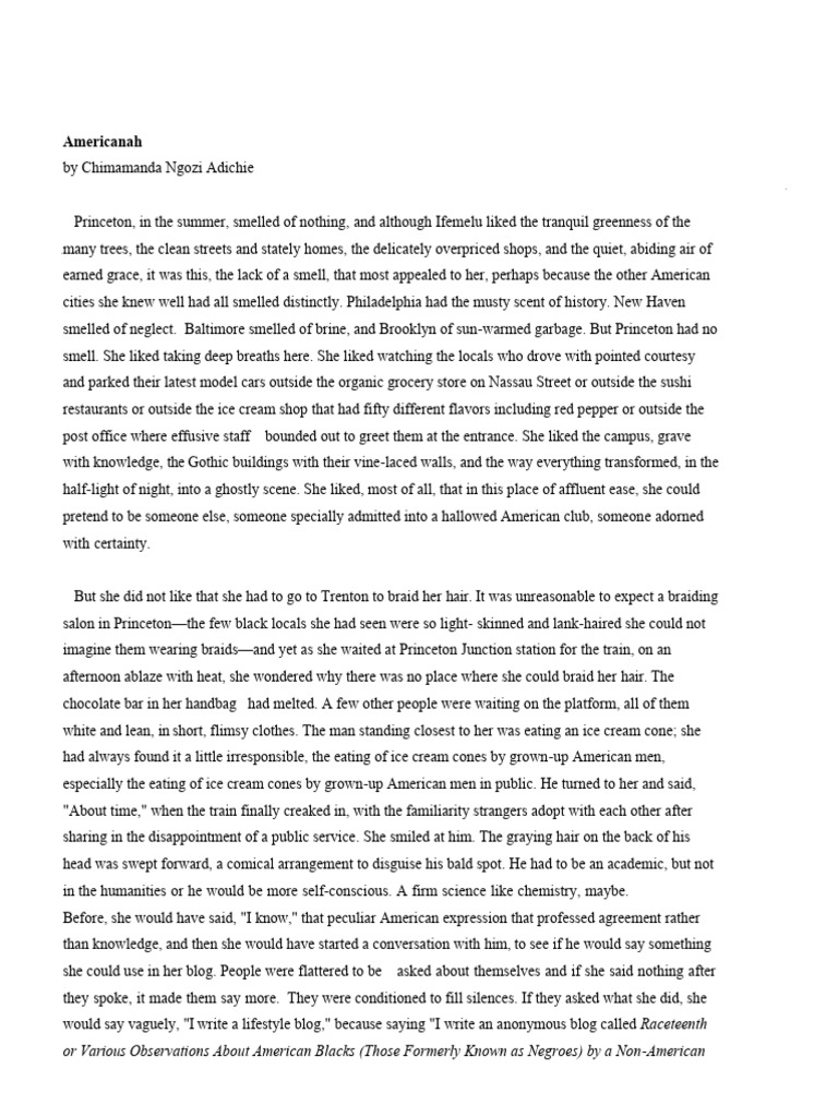 Americanah by Chimamanda Ngozi Adichie | PDF