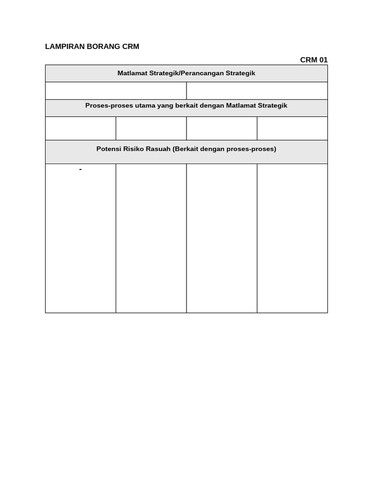 Format LAMPIRAN BORANG CRM | PDF