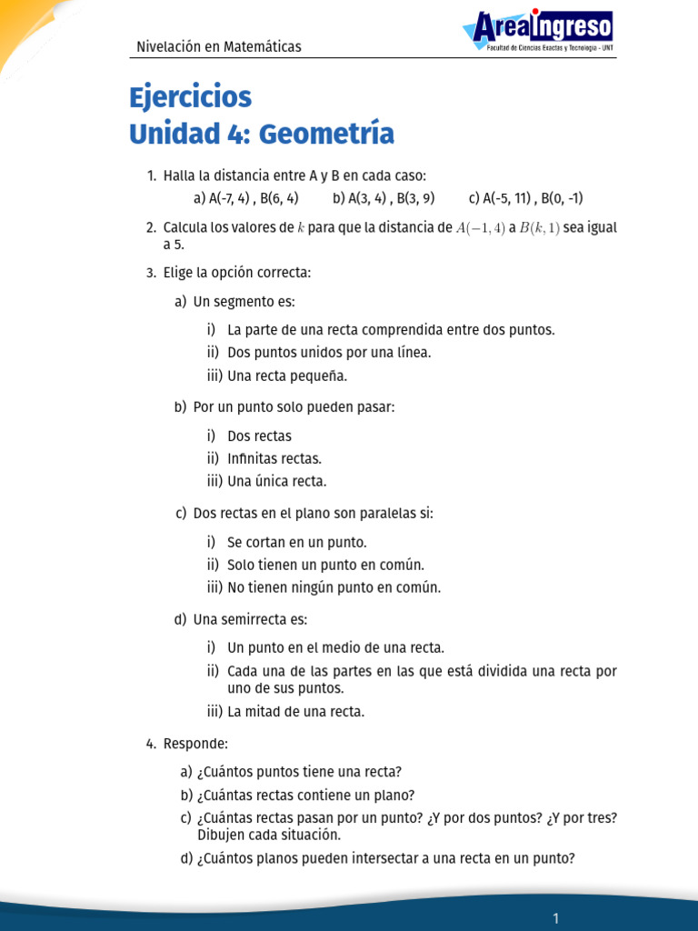 Unidad 4 Ejercicios | PDF | Triángulo | Ángulo