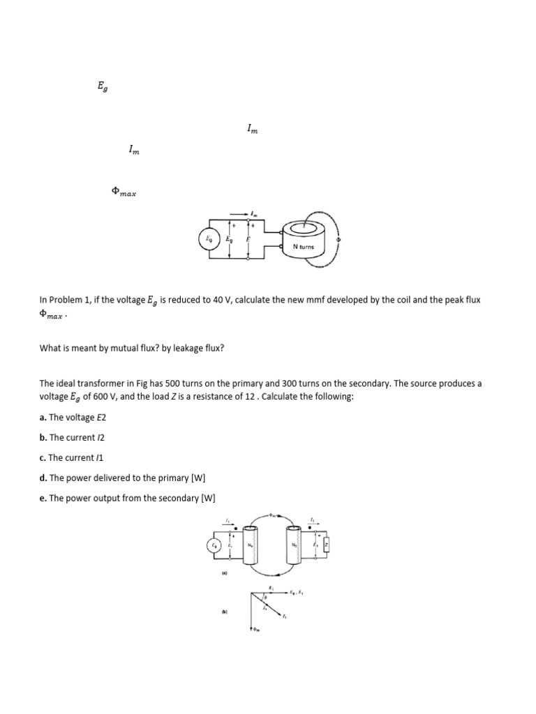 ENGR4520 Homework7 Ideal Practical Transformer | PDF | Transformer ...