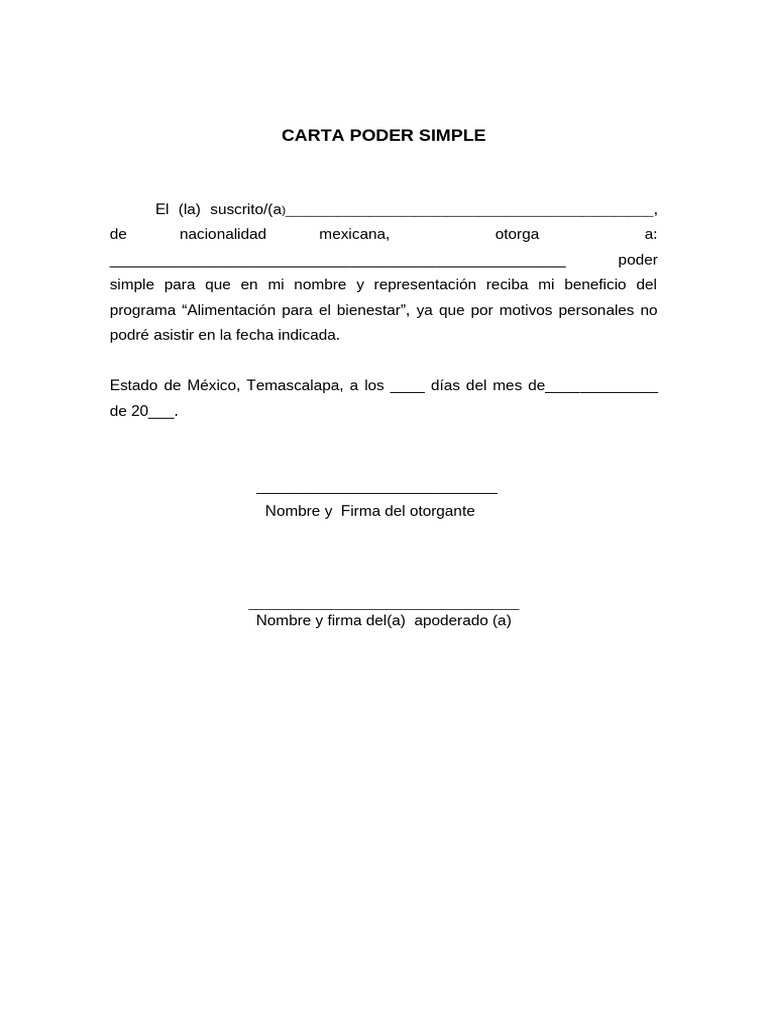 Carta Poder Simple | PDF