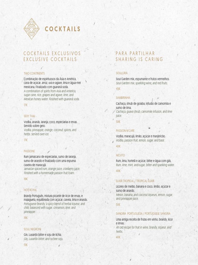 Menu+de+cocktails | PDF | Martini (Cocktail) | Alcoholic Drinks