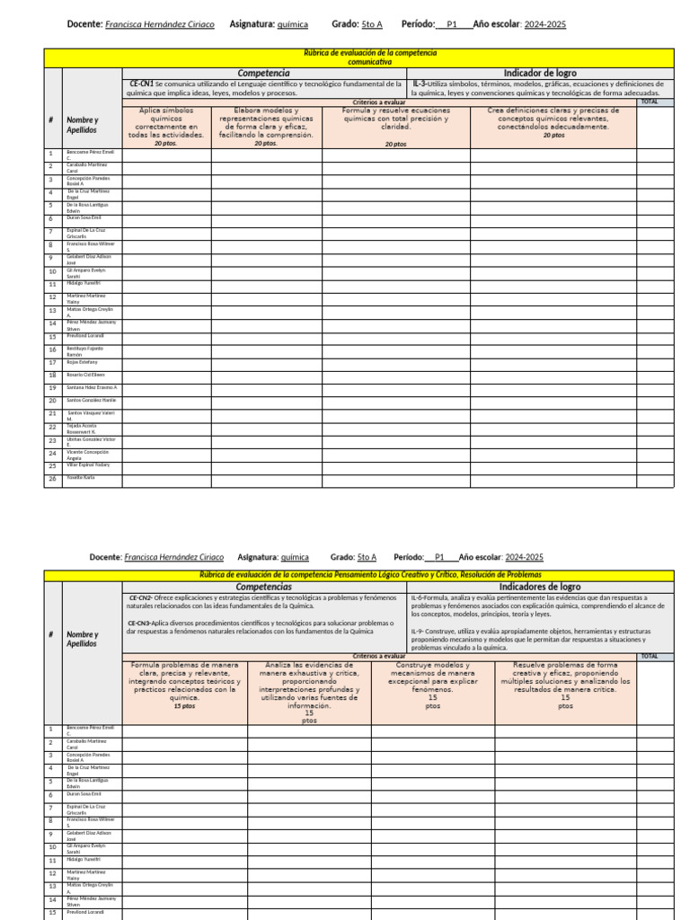 Modelo de Instrumentos de 5to A | PDF