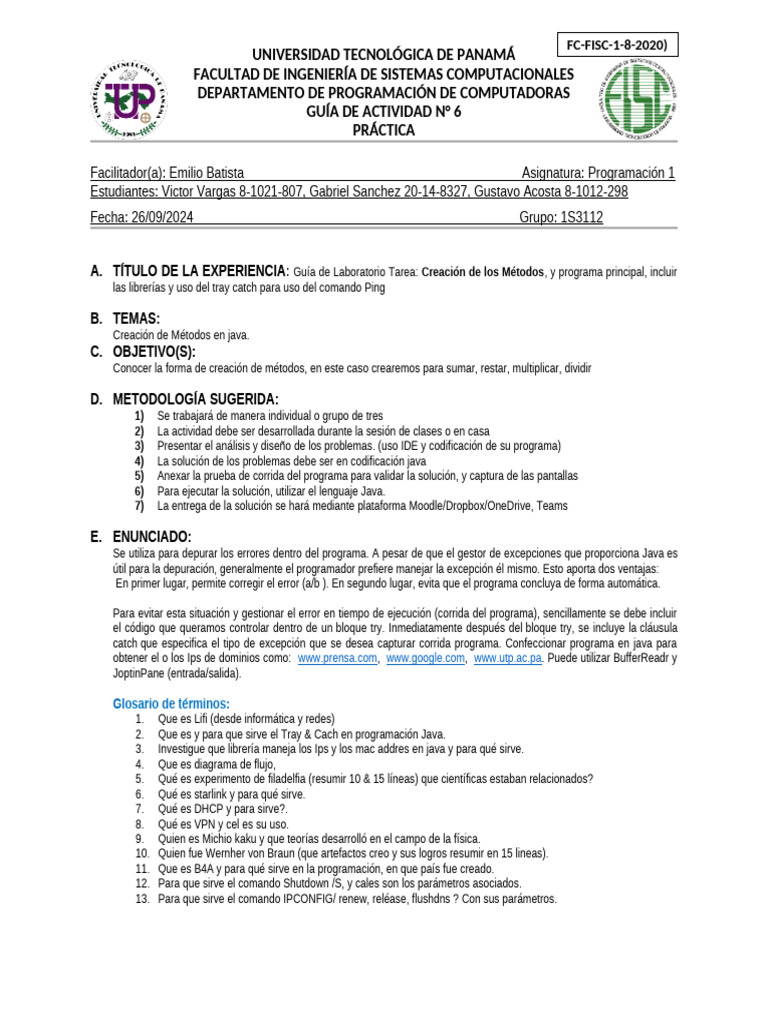 Taller de Programación: Comando Ping en Java | PDF | Cohete | Wernher ...