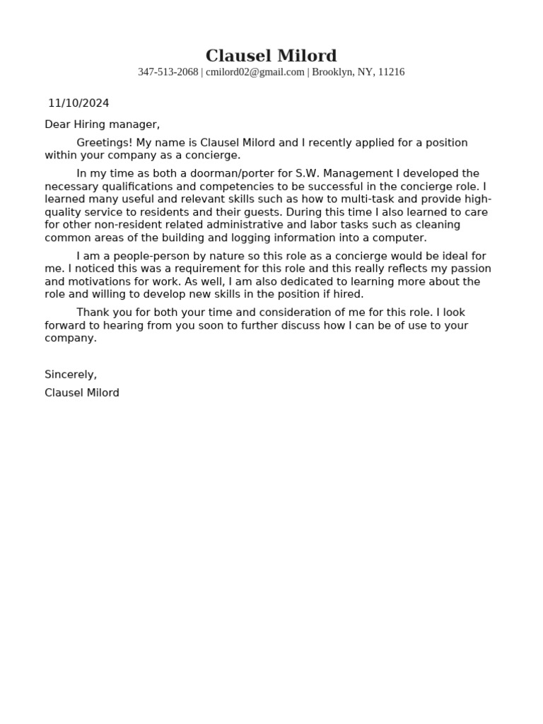 Cover Letter Template With Example 2 | PDF