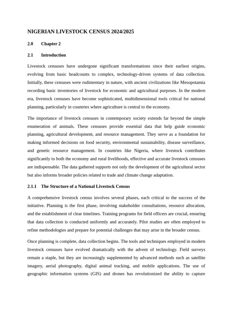 Nigerian Livestock Census 2024 | PDF | Sampling (Statistics) | Census