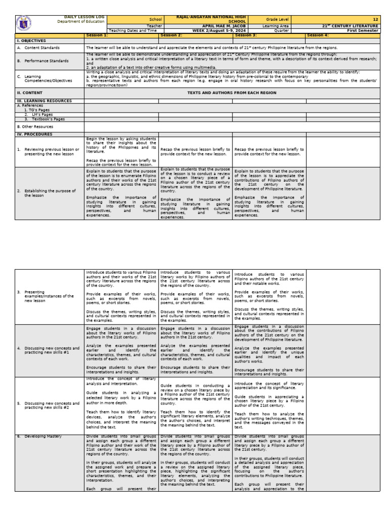 Week 2 | PDF | Learning | Philippines Week 2 | PDF | Learning | Philippines