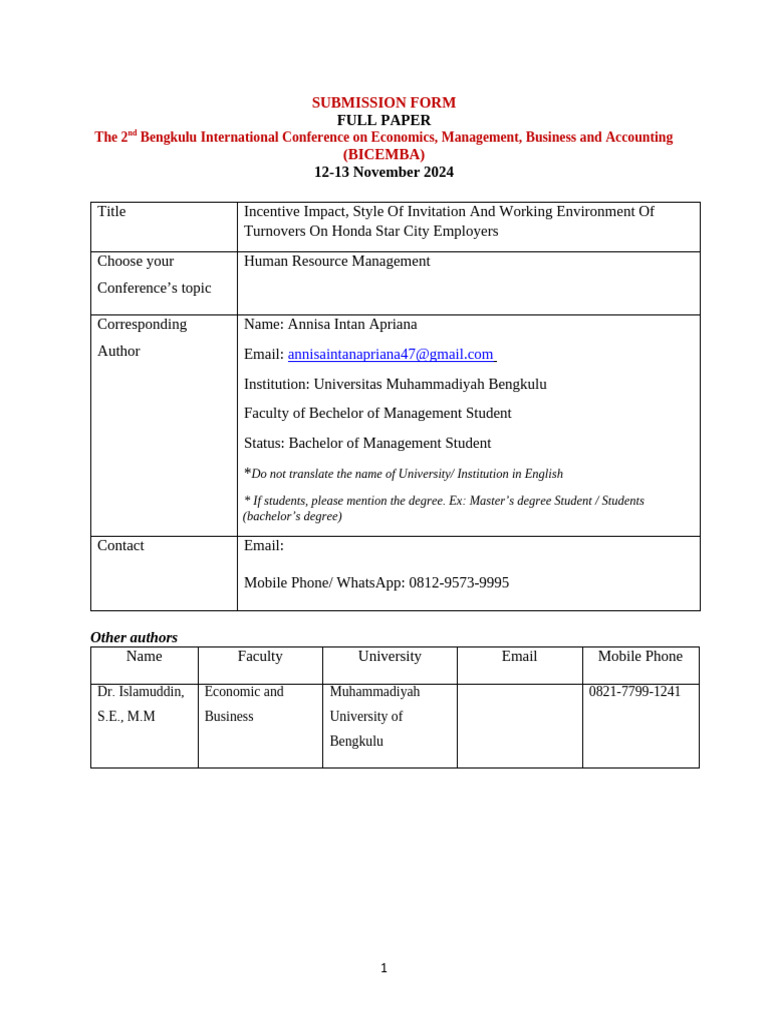 046 - Annisa Intan Aprina Revisi | PDF | Linear Regression | Incentive