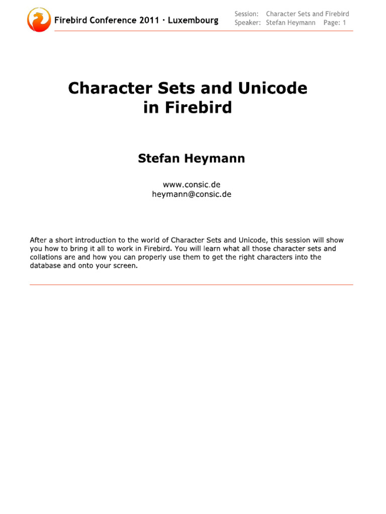 Guia de Caracteres y Unicode Firebird | PDF