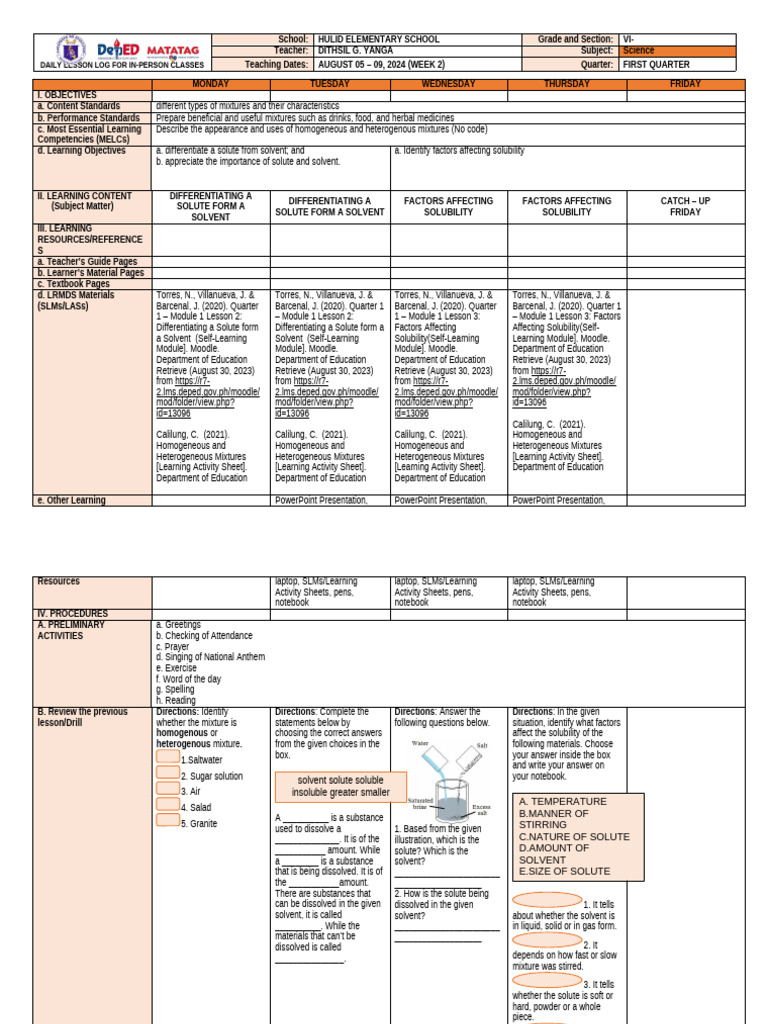 Science Lesson: Mixtures & Solubility | PDF | Solubility | Solvent
