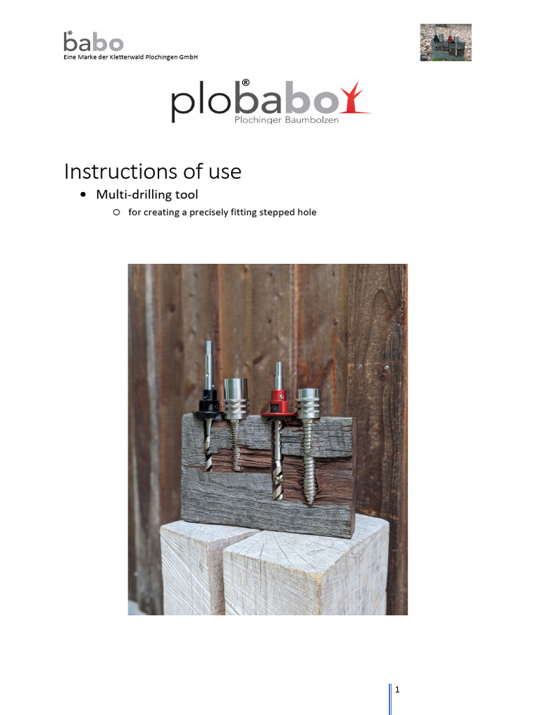 BABO-BOLT Notice Outil Percage ENG | PDF | Screw | Drill