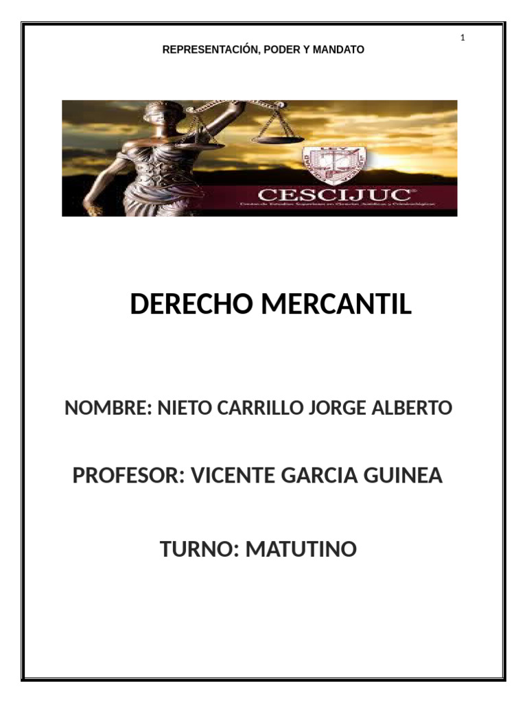 Cuadro Comparativo de Representacion Poder y Mandato | PDF | Justicia | Crimen y violencia