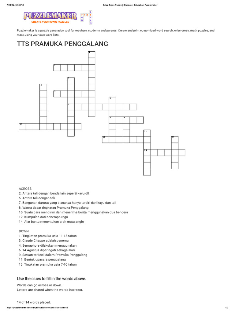 Puzzle Pramuka | PDF | Kajian Bahasa Asing | Agama & Spiritualitas